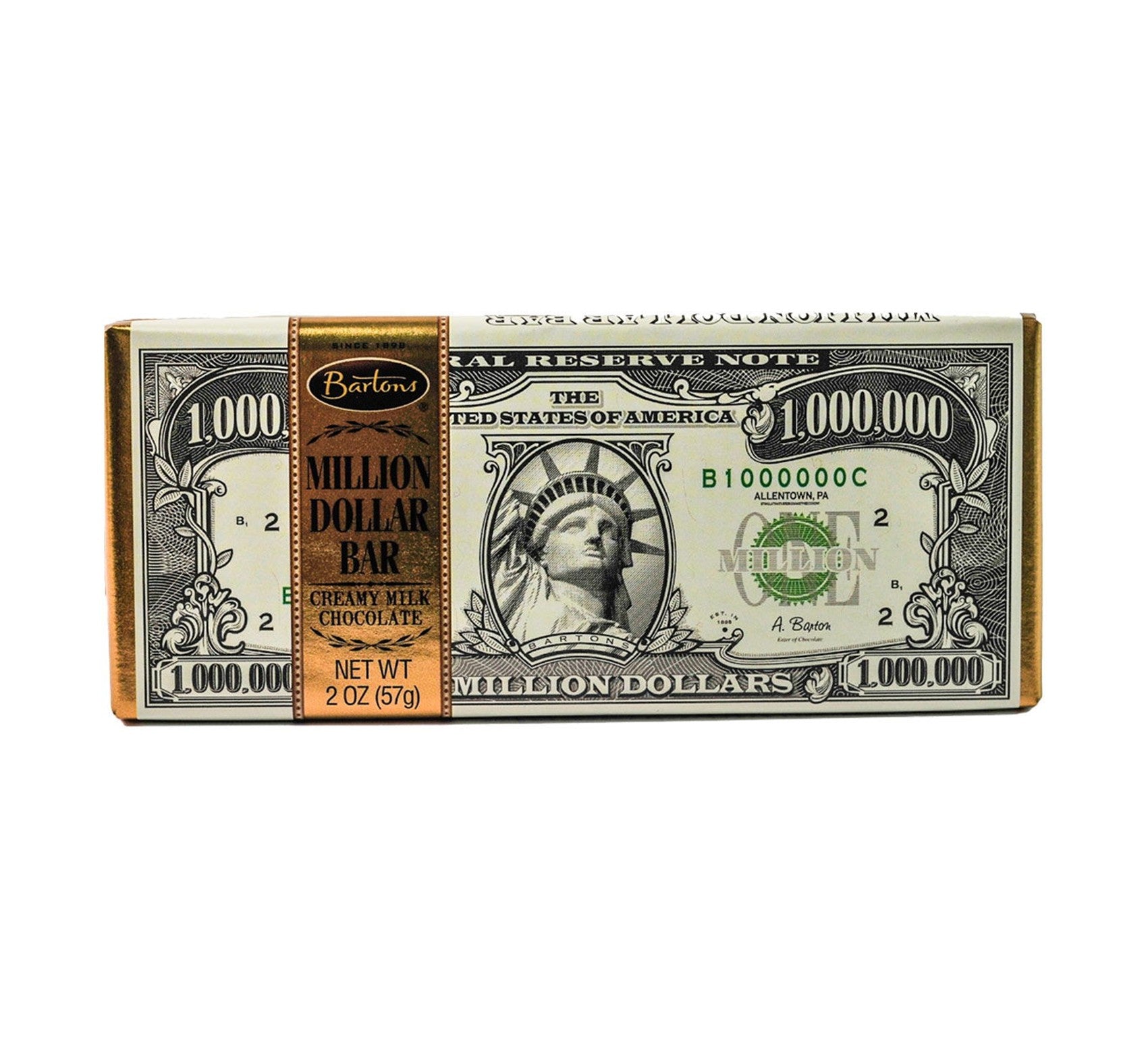 Bartons Million Dollar Milk Chocolate Bar 56g – Partridges