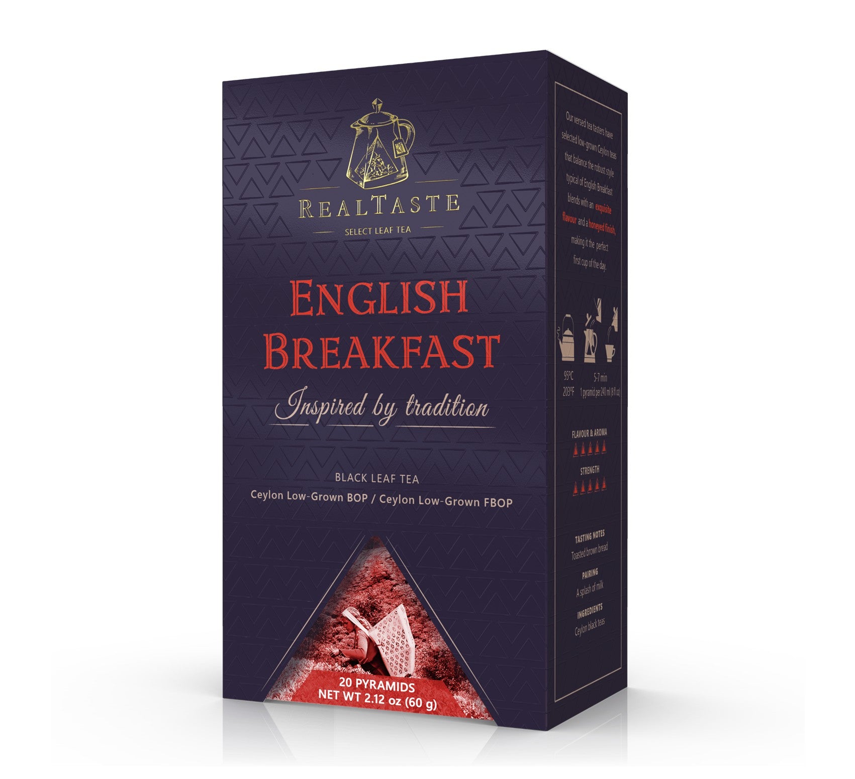 Real Taste English Breakfast Leaf Tea (20 Pyramids) 50g – Partridges