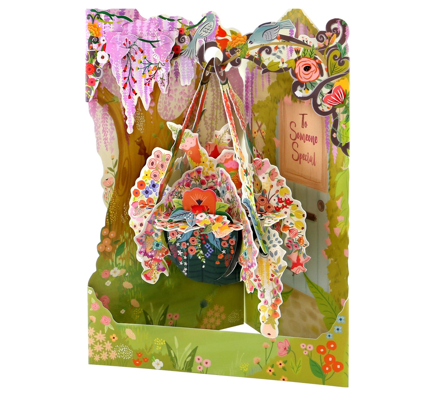 Santoro 3D Pop-Up Greeting Swing Cards - Hanging Basket – Partridges